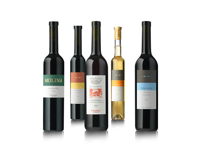Unsere Weine: Formen und Etiketten | Cottinelli